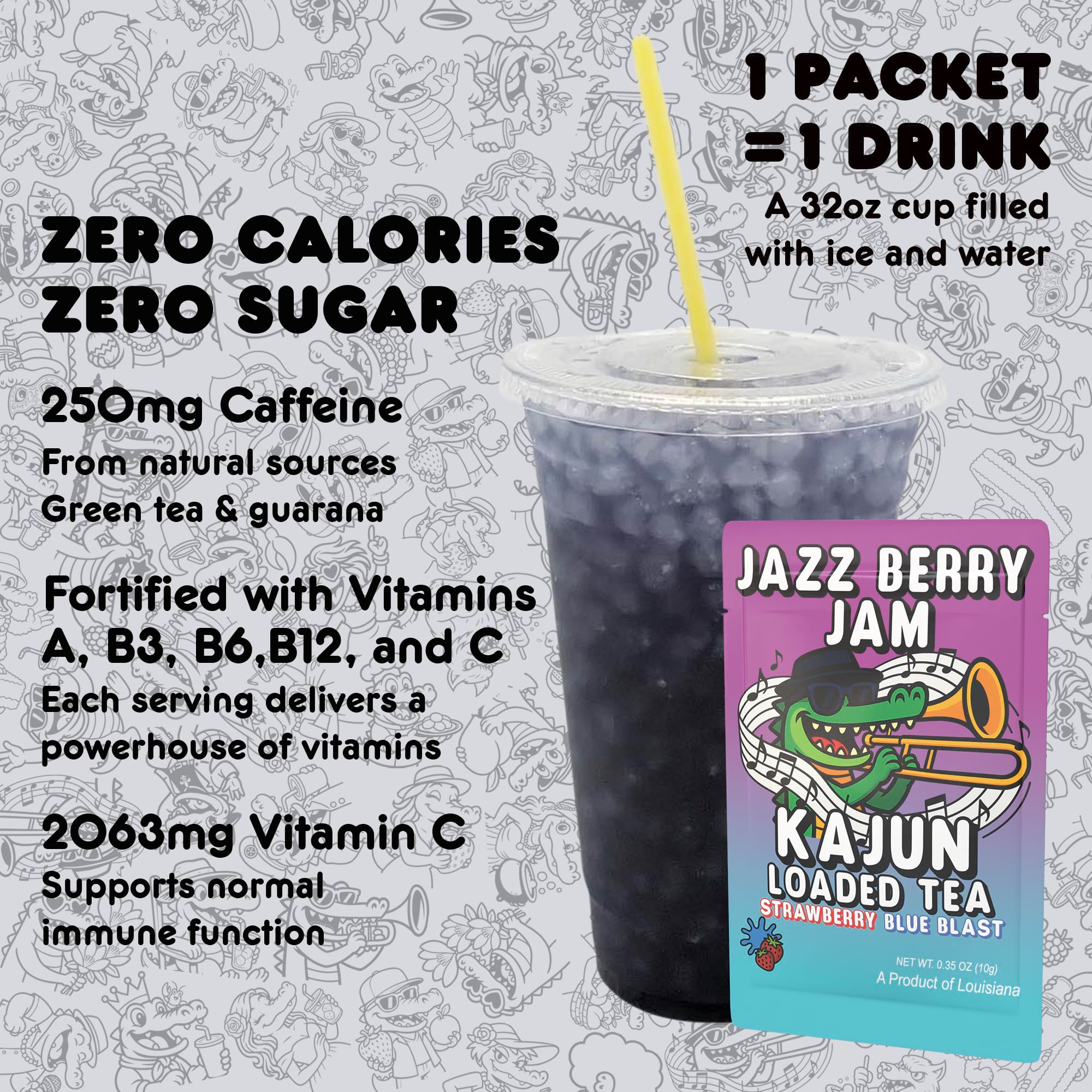 Jazz Berry Jam | Loaded Tea | Strawberry • Blue Blast – Kajun Loaded Tea